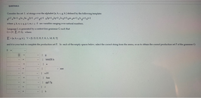 Solved QUESTIONS Consider the wet L of strings over the | Chegg.com