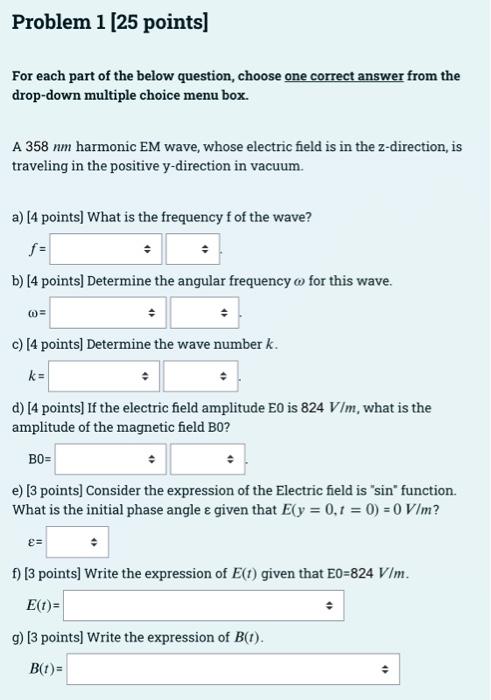 Solved Problem 1 [ 25 points] For each part of the below | Chegg.com