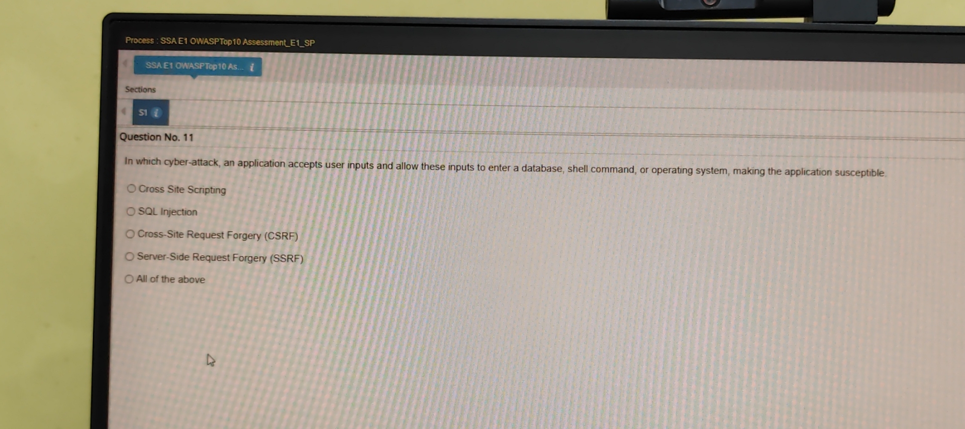 Solved Process : SSAE1 ﻿OWASPTop10 | Chegg.com