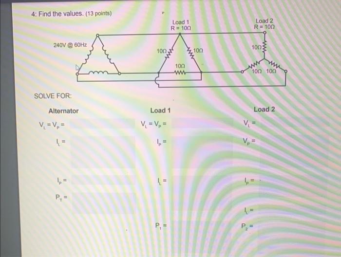 Solved 4: Find tha waline 142 nnintel SOLVE FOR: Alternator | Chegg.com