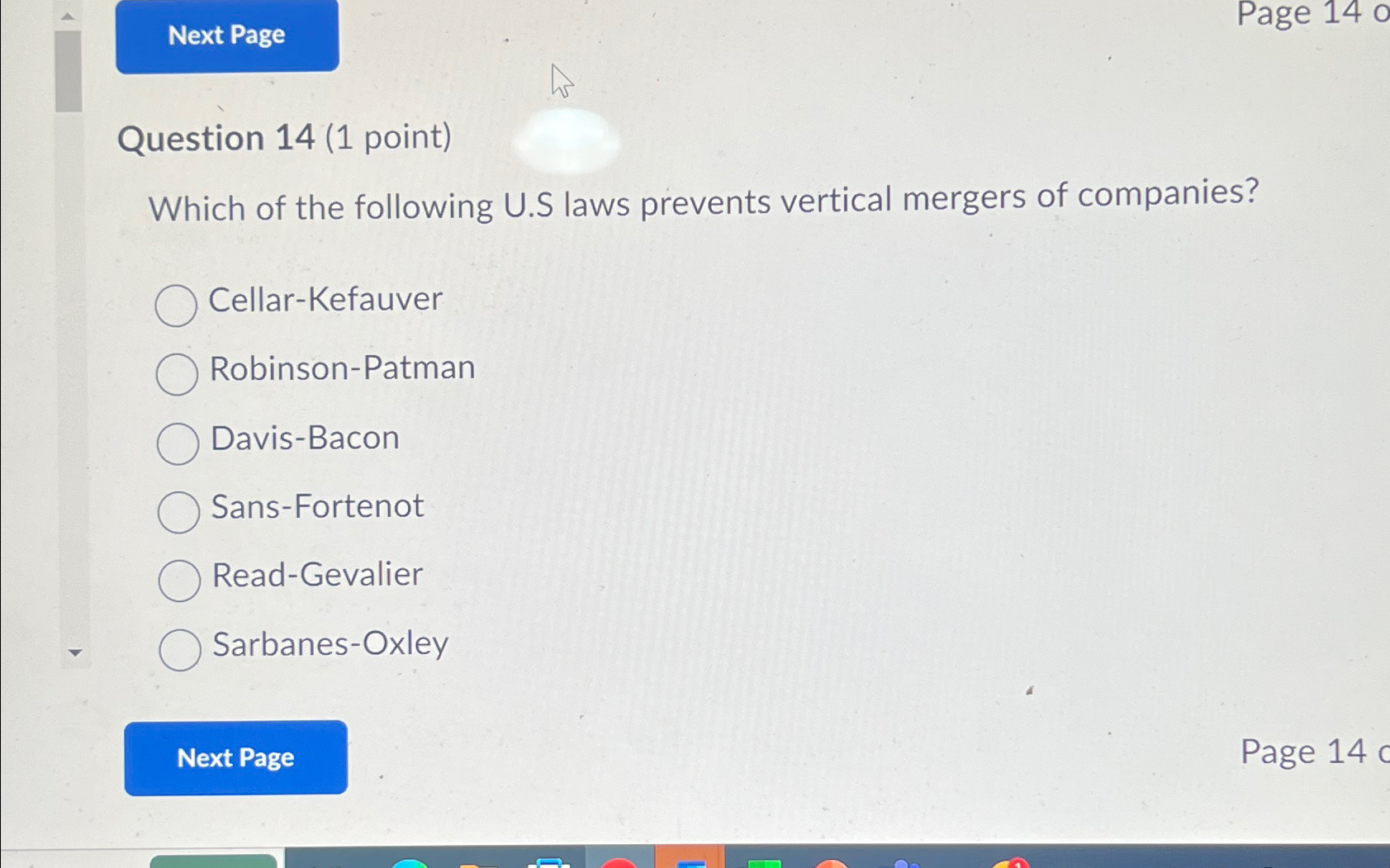 Solved Question 14 (1 ﻿point)Which of the following U.S laws | Chegg.com