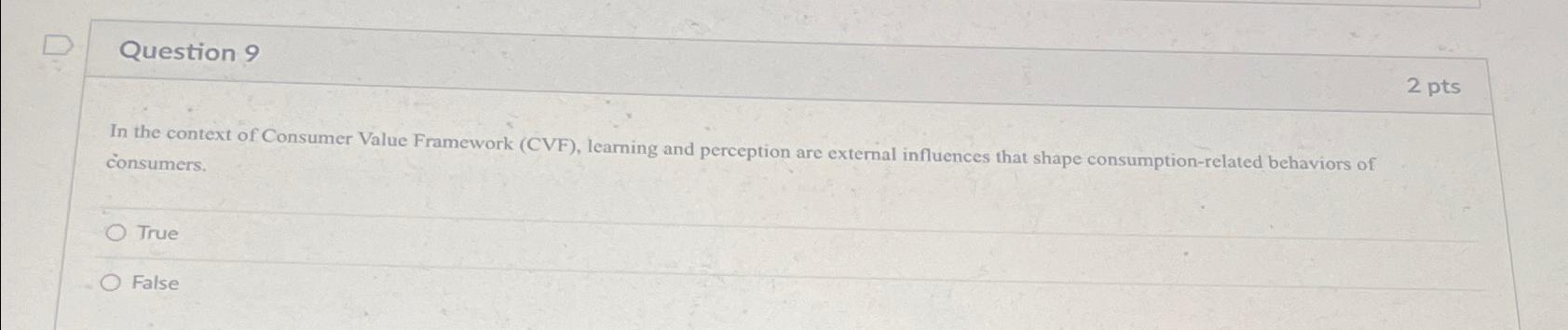 Solved Question 92 ﻿ptsIn the context of Consumer Value | Chegg.com