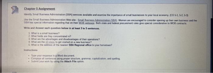 Solved Chapter 5 Assignment Une the 5 mali Business | Chegg.com