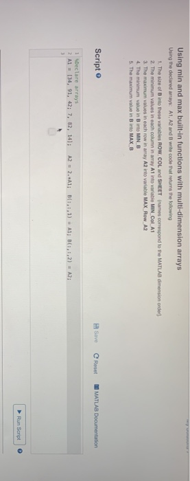 Solved Using min and max built-in functions with | Chegg.com