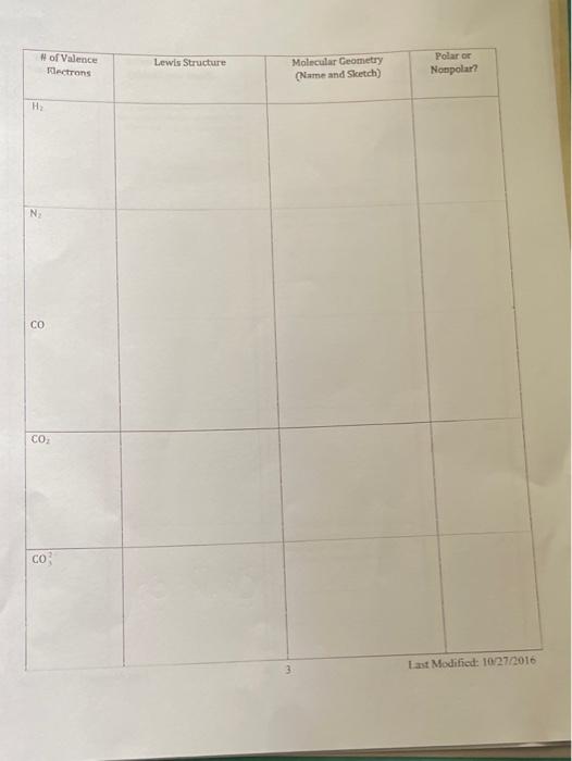 Solved covalent bonding lewis structures lab | Chegg.com