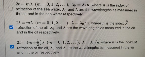 Solved Part B Choose the appropriate interference equations | Chegg.com