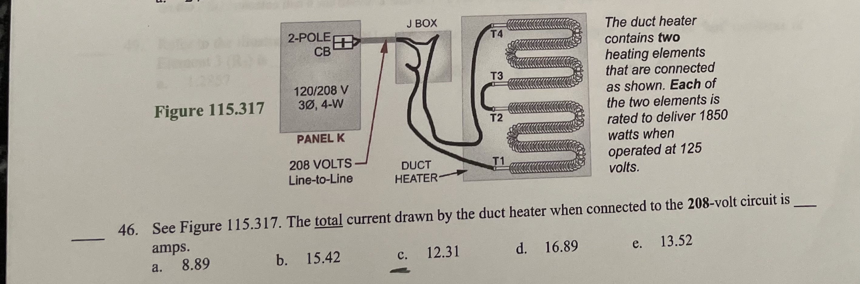 Solved The duct heater contains two heating elements that | Chegg.com