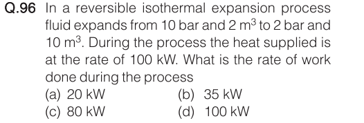 Solved Q. 96 ﻿In a reversible isothermal expansion | Chegg.com