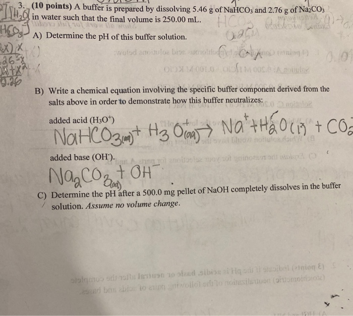 Solved | | 1 3., (10 points) A buffer is prepared by | Chegg.com