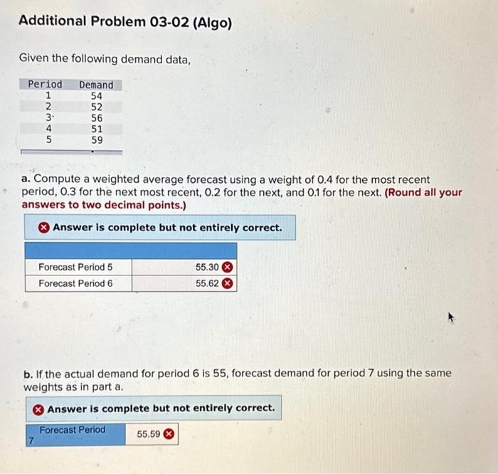 Solved Additional Problem 03−02 (Algo) Given the following | Chegg.com