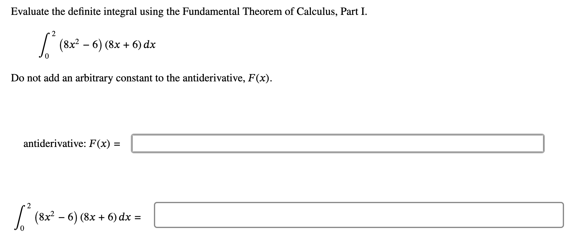 Solved Evaluate the definite integral using the Fundamental | Chegg.com