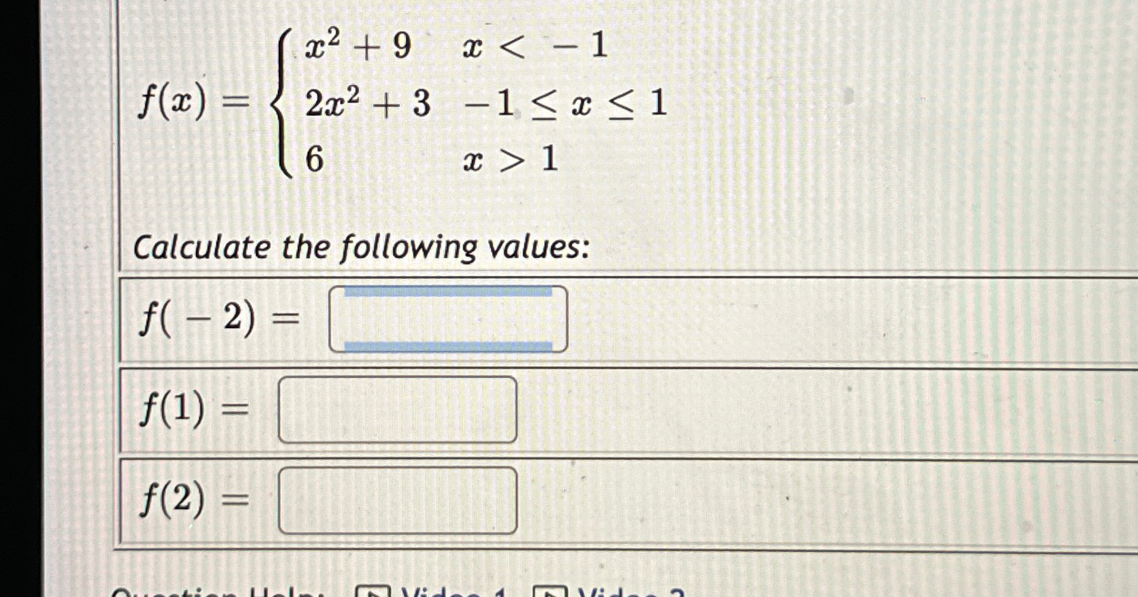 Solved f(x)={x2+9,x 1Calculate the | Chegg.com