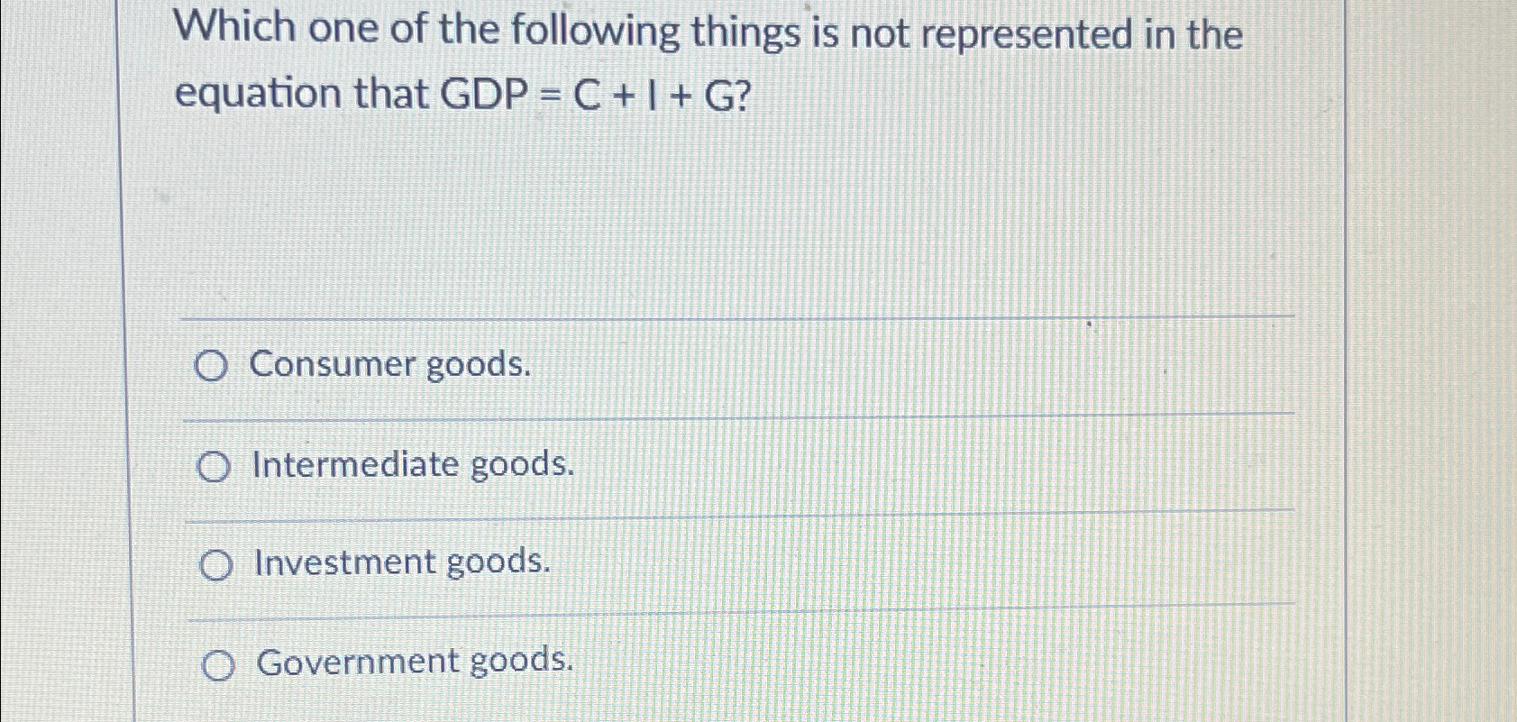 Solved Which one of the following things is not represented | Chegg.com