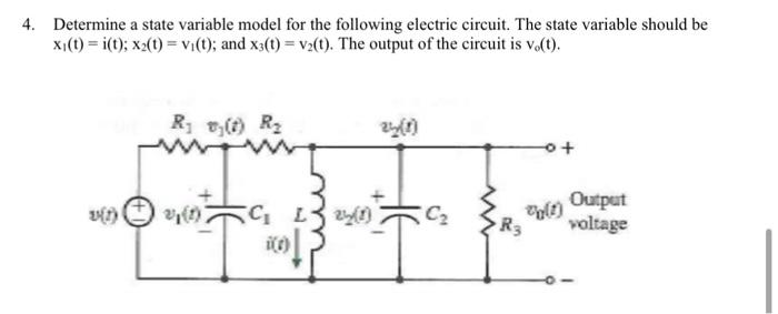 Solved Determine a state variable model for the following | Chegg.com