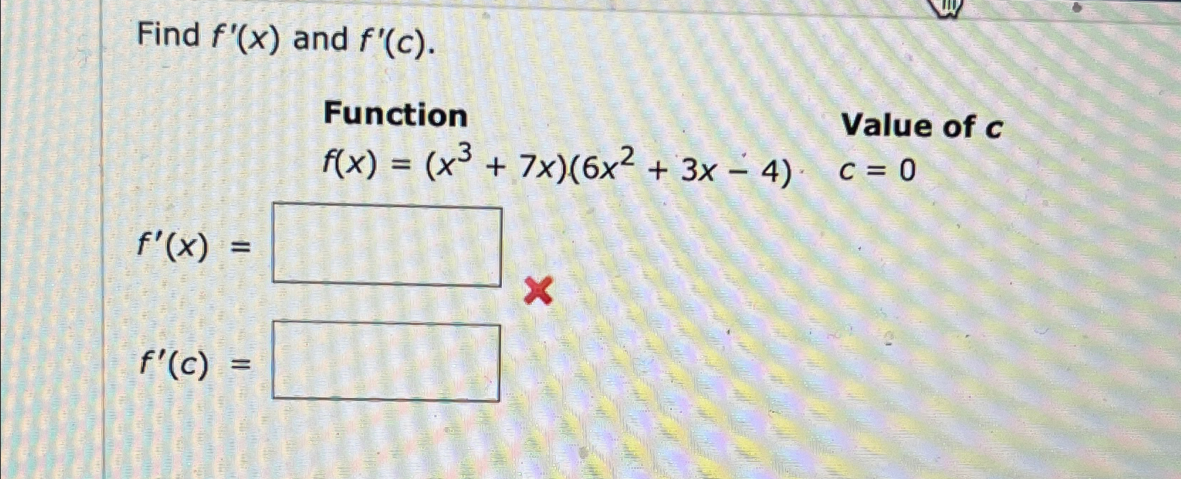 Solved Find f'(x) ﻿and | Chegg.com