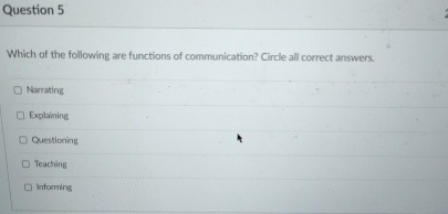 Solved Question 5Which of the following are functions of | Chegg.com