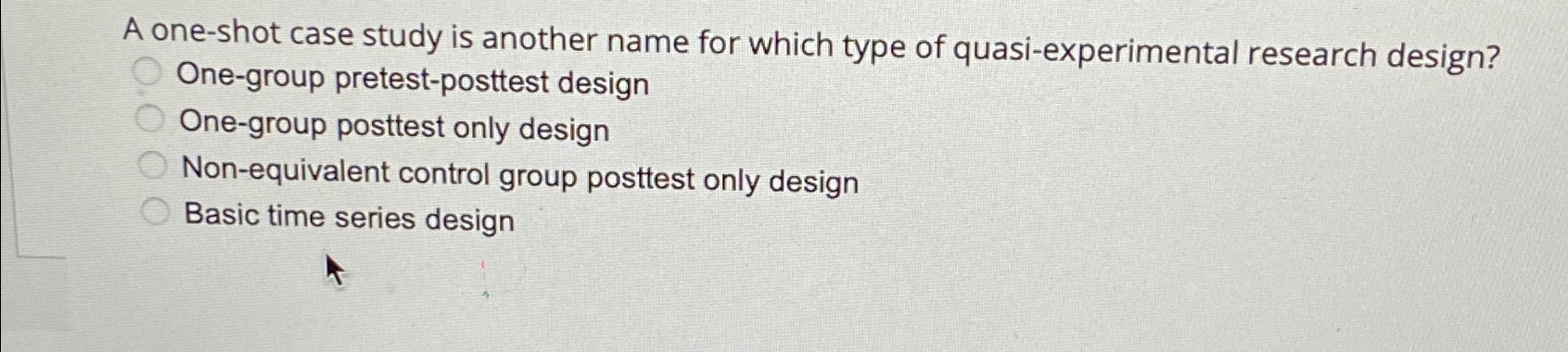 Solved A one-shot case study is another name for which type | Chegg.com