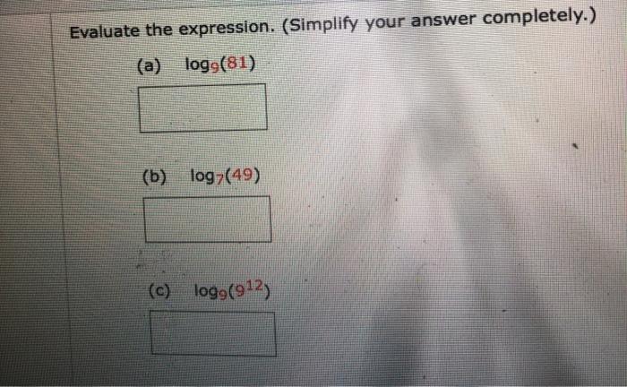 Solved Evaluate the expression. (Simplify your answer | Chegg.com