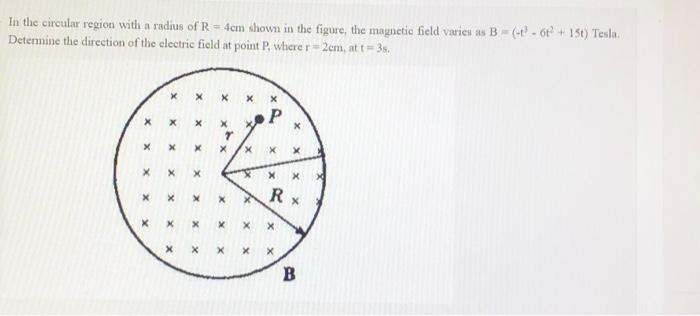 Solved In the circular region with a radius of R=4 cm shown | Chegg.com