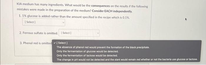 Solved KIA medium has many ingredients. What would be the | Chegg.com
