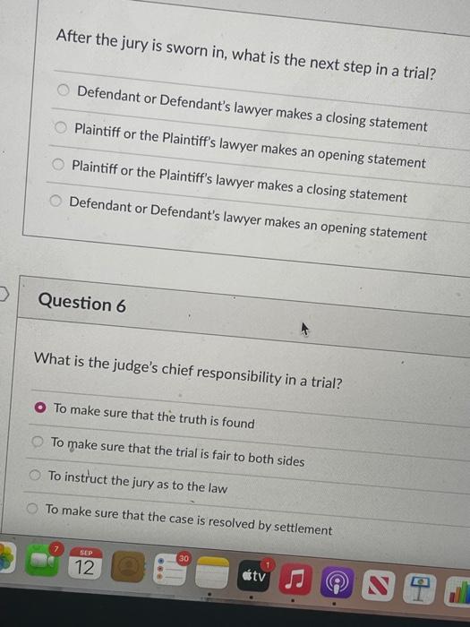 Solved 85% or more 65% 50% D Question 4 Voir Dire is the | Chegg.com
