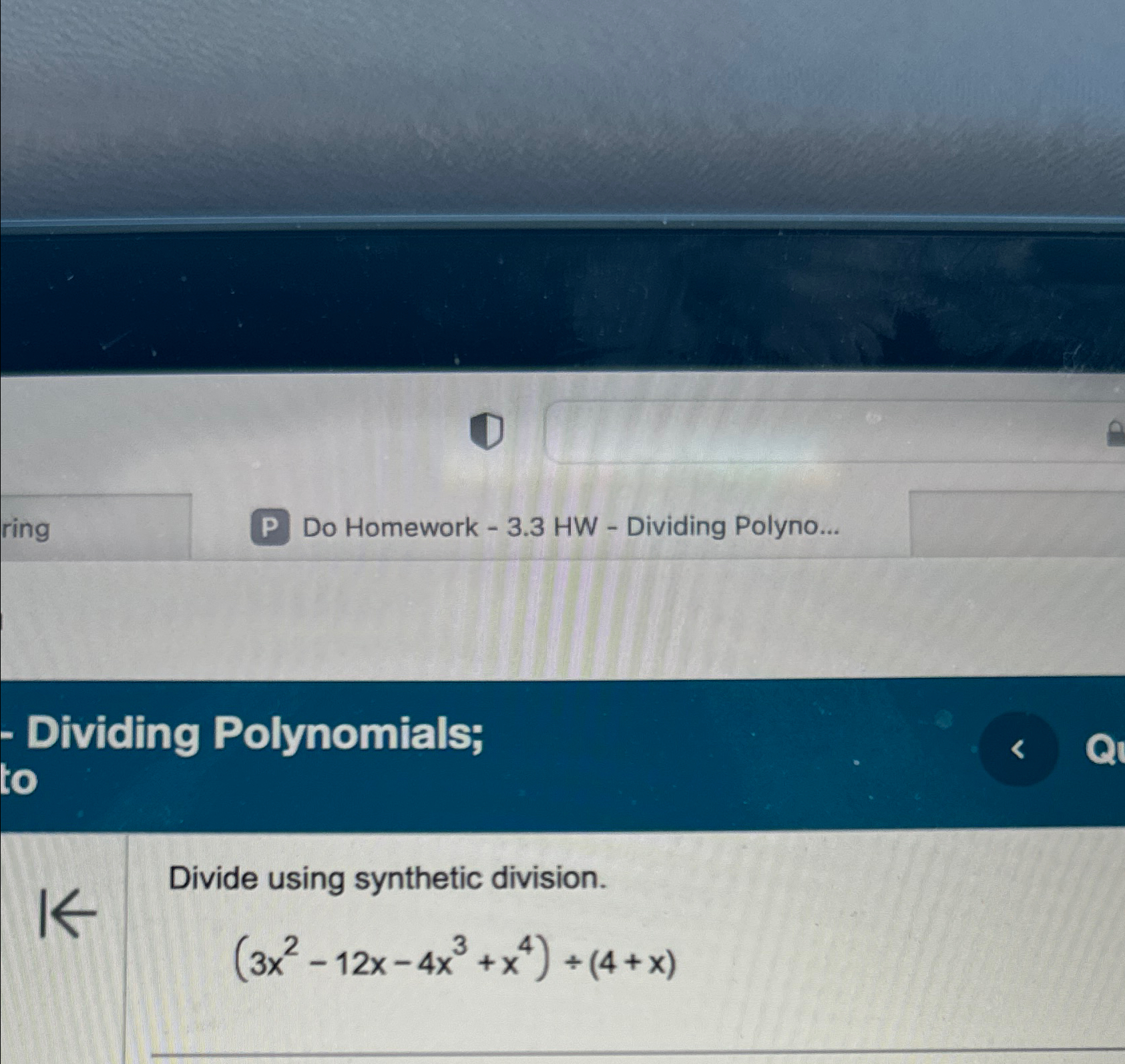 Solved ringDo Homework - 3.3 ﻿HW - ﻿Dividing | Chegg.com