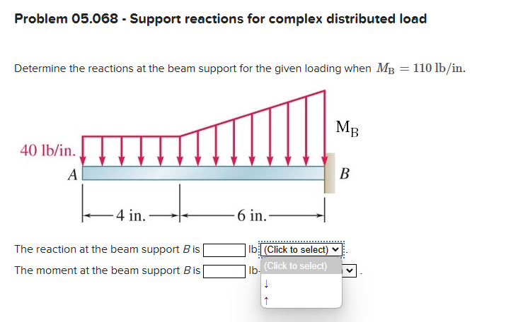 [Solved]: Problem 05.068 - Support reactions for complex dis