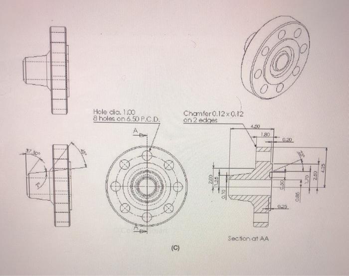 Solved Create the part of the flange model shown in Figure | Chegg.com