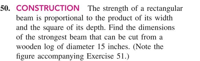 Solved 0. CONSTRUCTION The strength of a rectangular beam is | Chegg.com