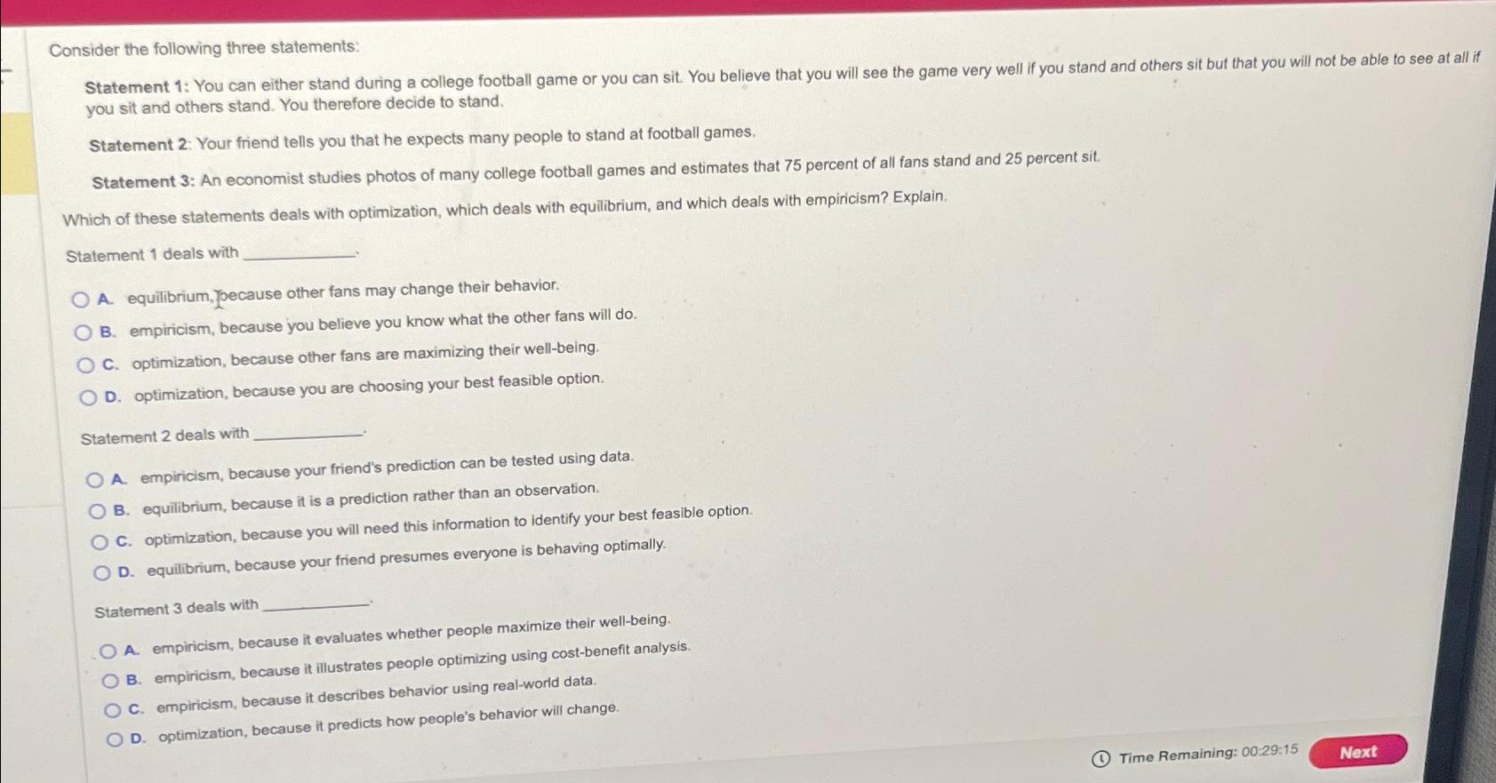 Solved Consider the following three statements: you sit and | Chegg.com