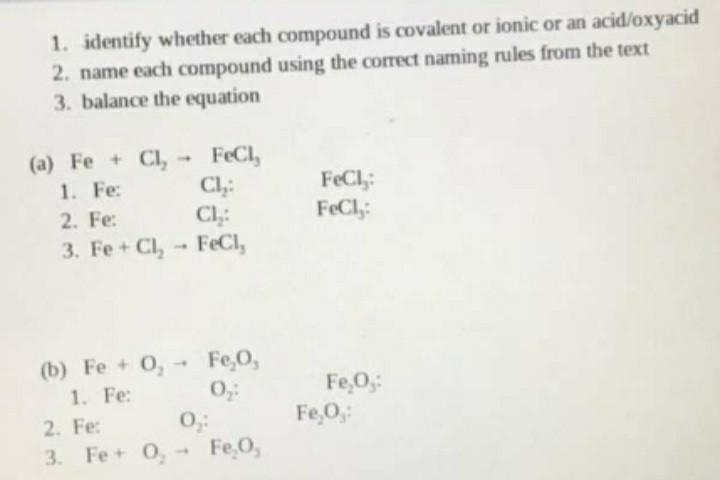 Solved 1. identify whether each compound is covalent or | Chegg.com