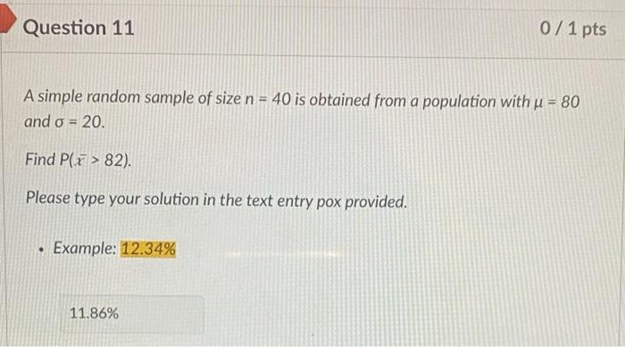 Solved A simple random sample of size n=40 is obtained from | Chegg.com