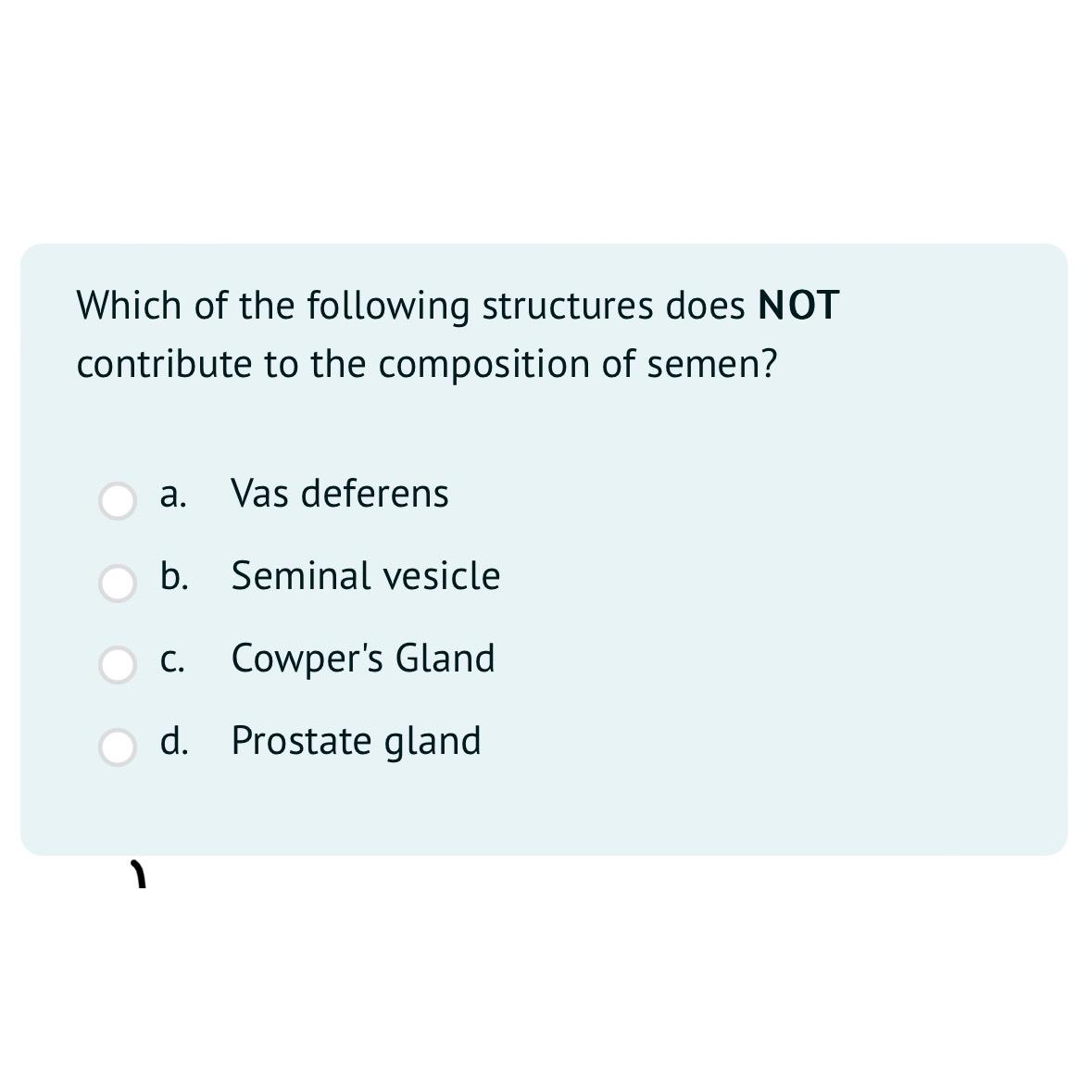 Which of the following structures does NOT contribute | Chegg.com