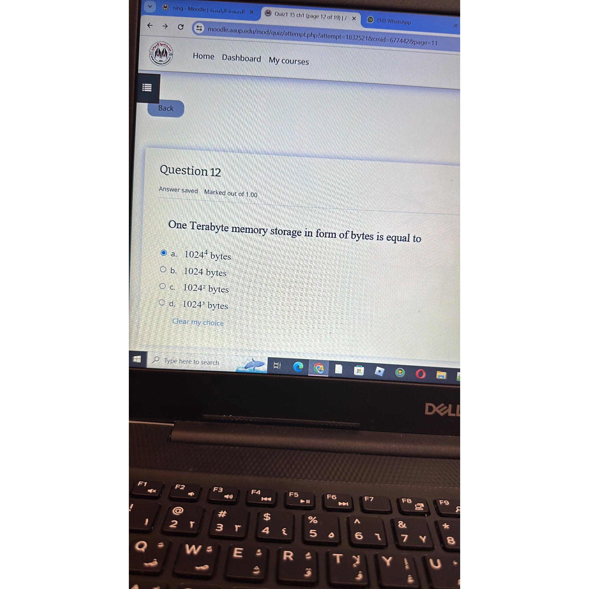 Solved BackQuestion 12Answer saved Marked out of 1.00One | Chegg.com