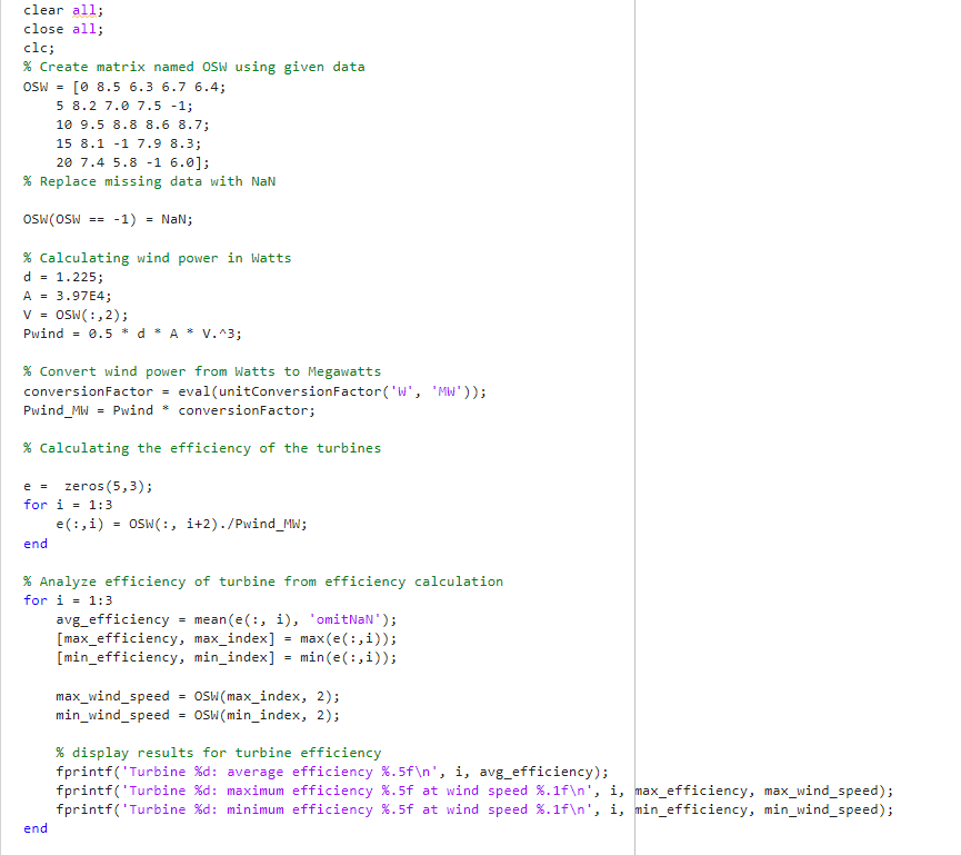 clear all; close all; clc; % ﻿Create matrix | Chegg.com