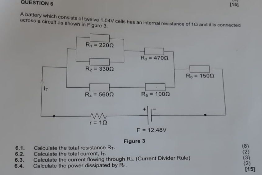 Solved QUESTION 6[15]A battery which consists of twelve | Chegg.com