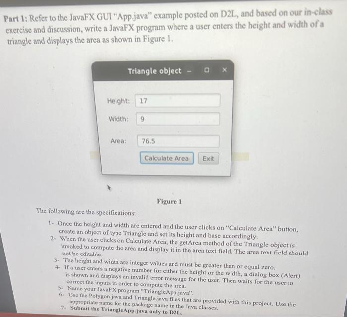 Solved Part 1: Refer to the JavaFX GUT "App.java" example | Chegg.com