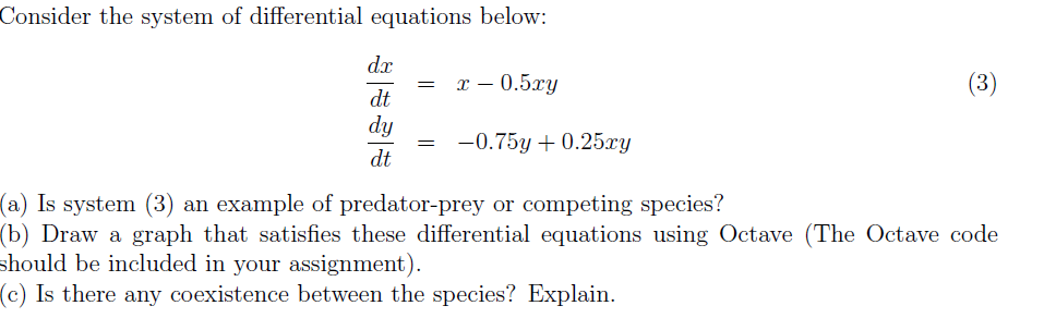 Solved Consider the system of differential equations | Chegg.com