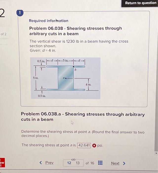 Solved Required information Problem 06.038 - Shearing | Chegg.com