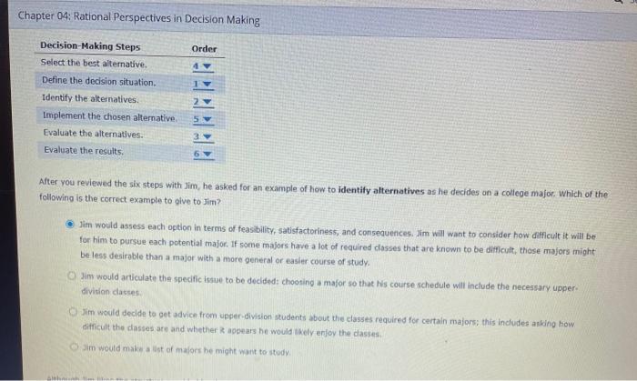 Solved Chapter 04: Rational Perspectives in Decision Making | Chegg.com