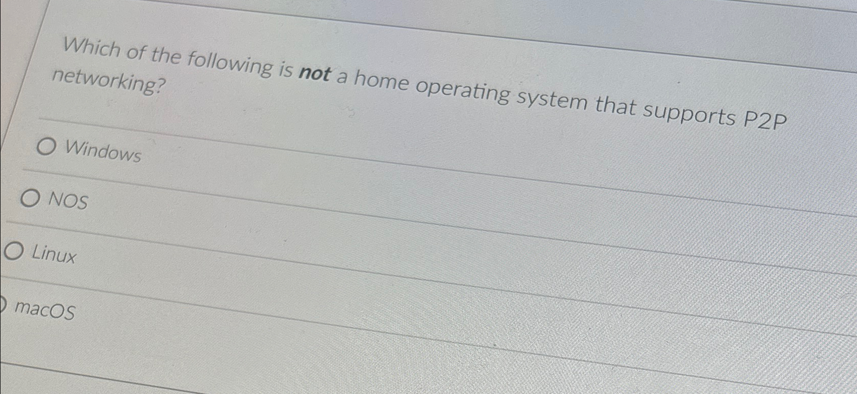 Solved Which of the following is not a home operating system | Chegg.com