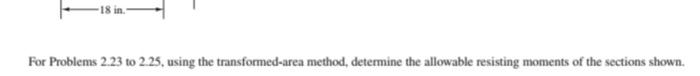 Solved For Problems 2.23 to 2.25, using the transformed-area | Chegg.com