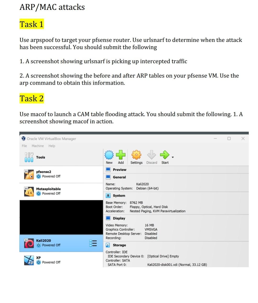 Solved ARP/MAC attacks Use arpspoof to target your pfsense | Chegg.com