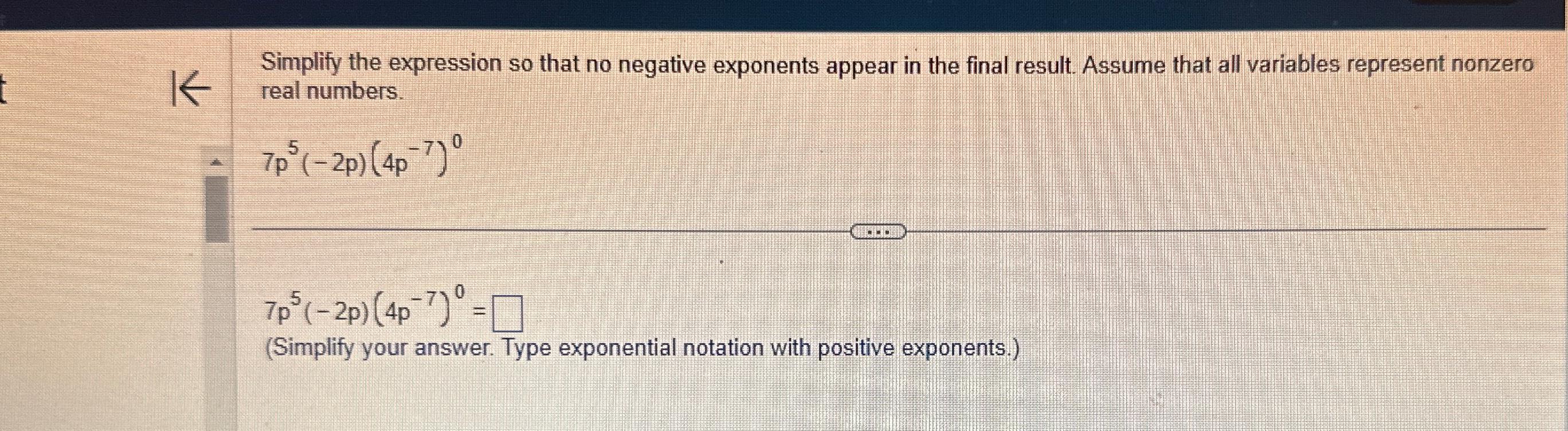Solved Simplify the expression so that no negative exponents | Chegg.com
