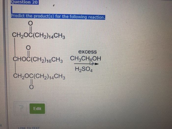 Solved Question 20 Predict the product(s) for the following | Chegg.com