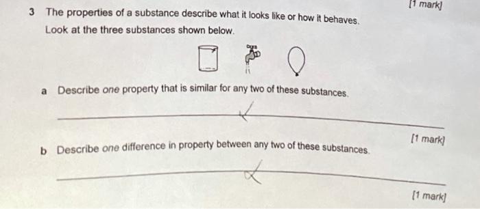 Solved 3 The properties of a substance describe what it | Chegg.com