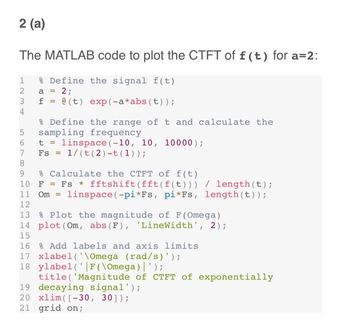 Solved The CTFT of the sampled signal fˉ(t) is | Chegg.com