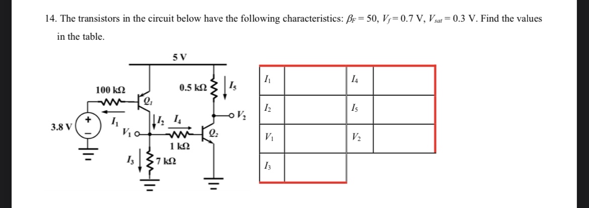 The transistors in the circuit below have the | Chegg.com