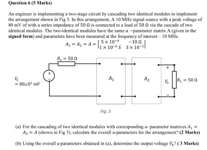 Solved An engineer is implementing a two-stage circuit by | Chegg.com