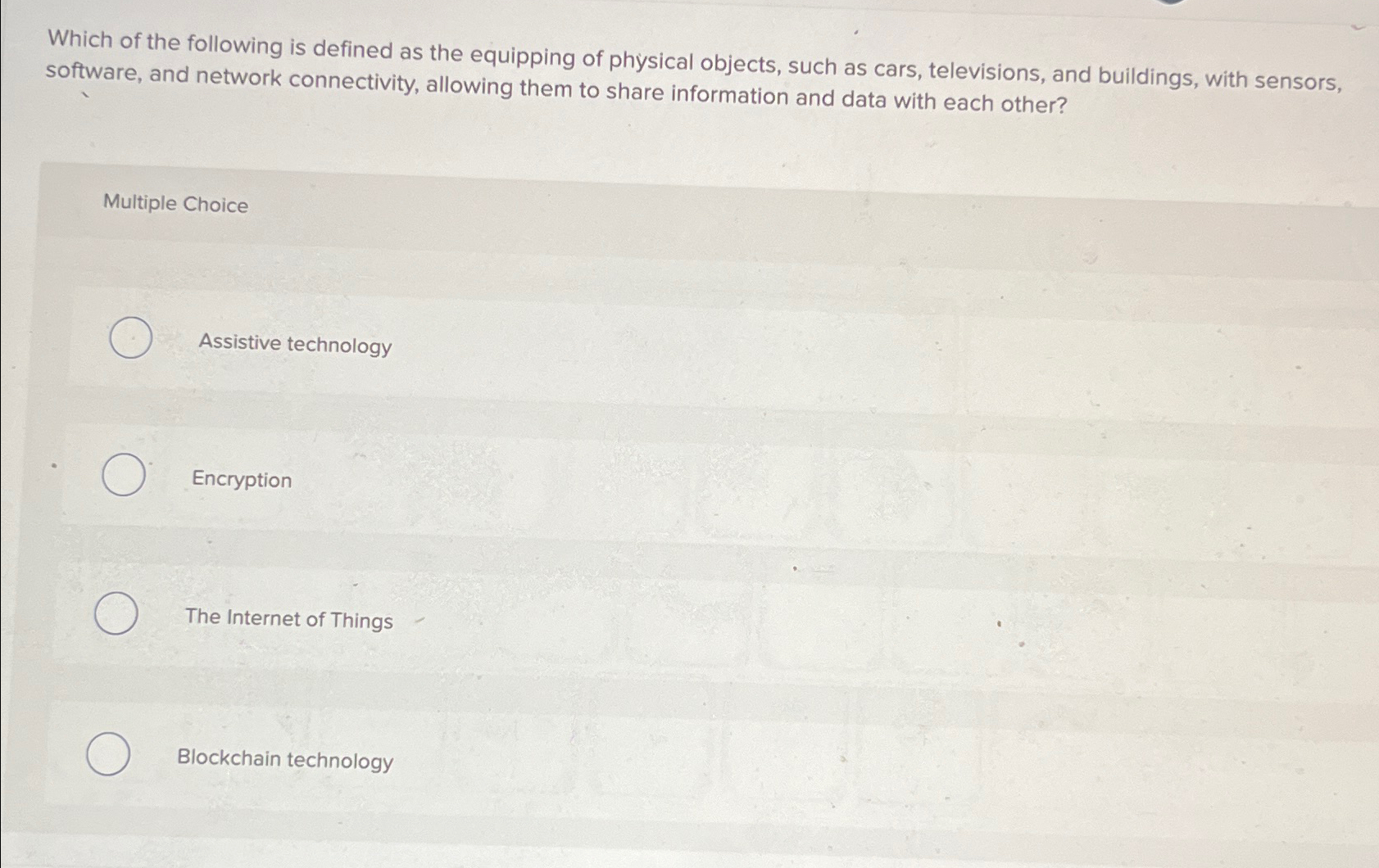 Solved Which of the following is defined as the equipping of | Chegg.com